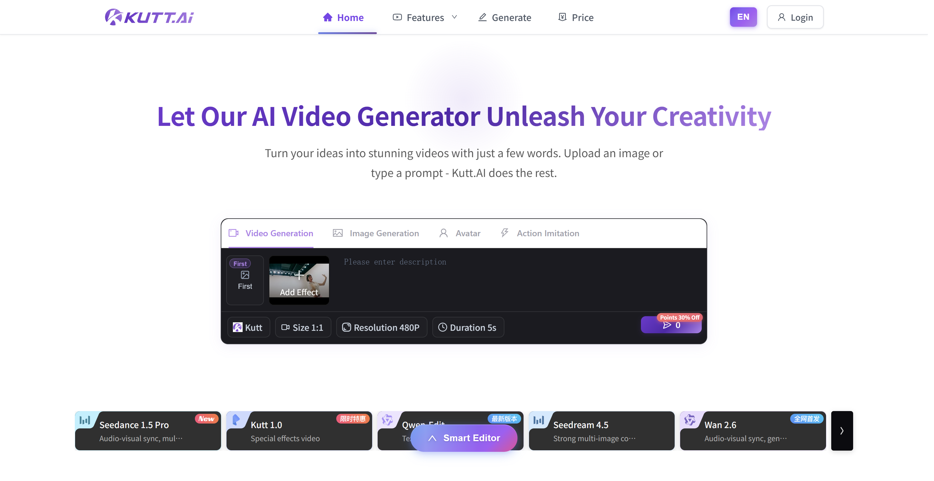 Kutt.AI – AI Video Generator | Text & Image to Video | Creati.ai