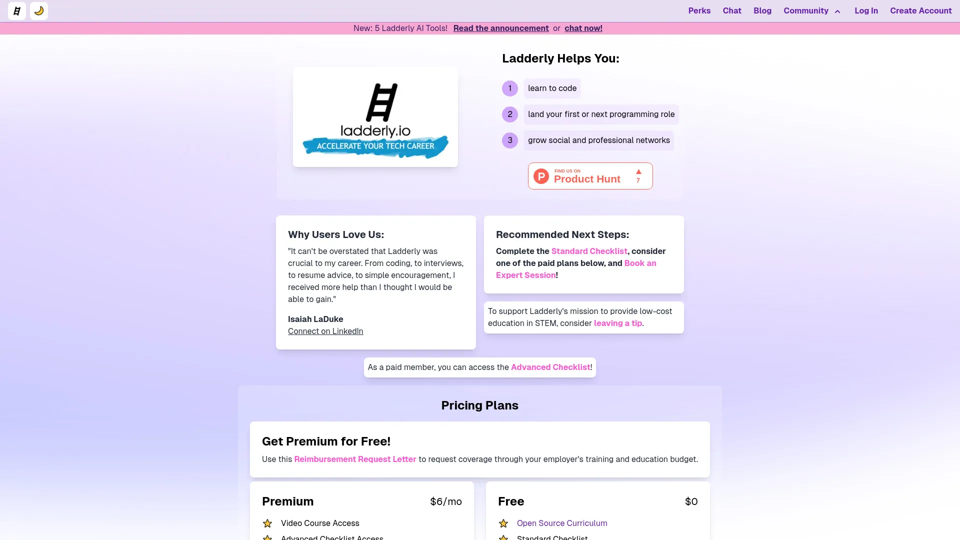 Ladderly - Your Path to a Software Engineering Career | Creati.ai