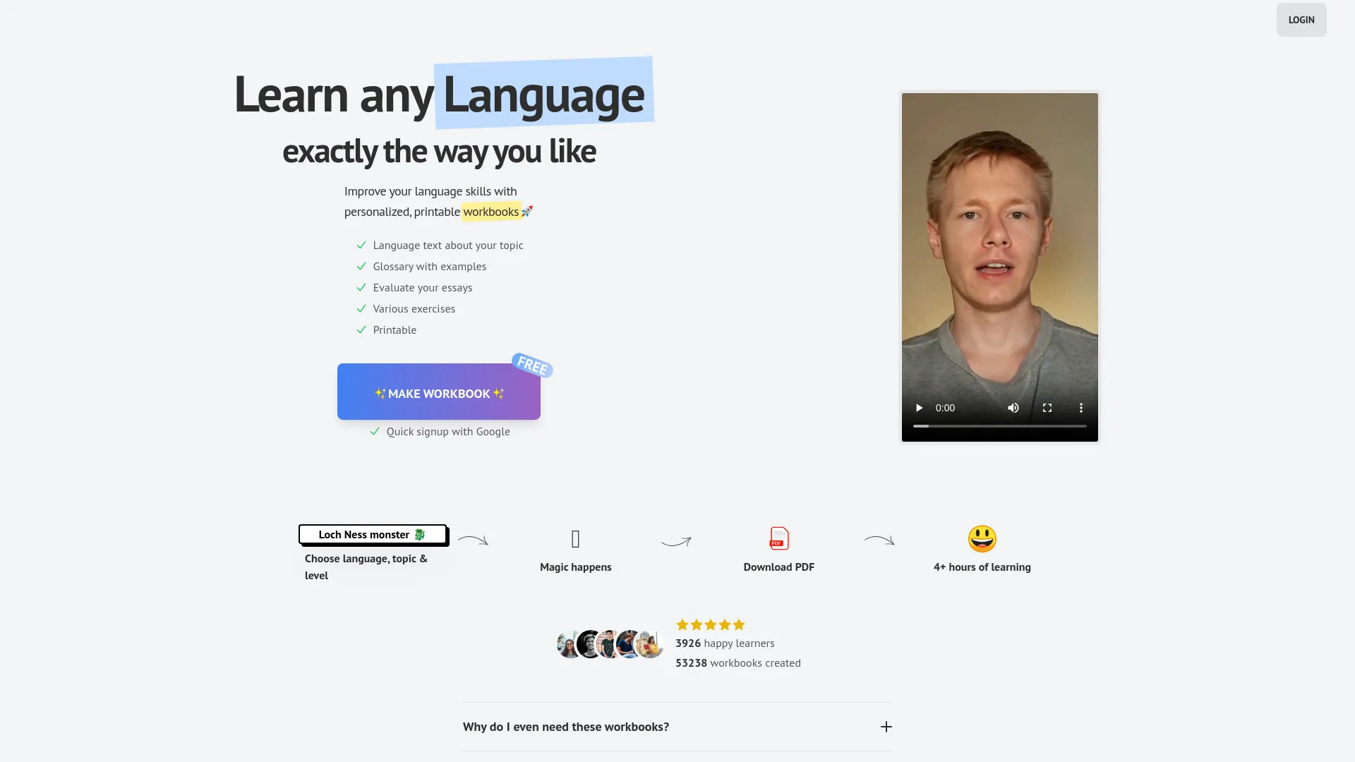 LangLabAI: Personalized Language Learning Workbooks | Creati.ai