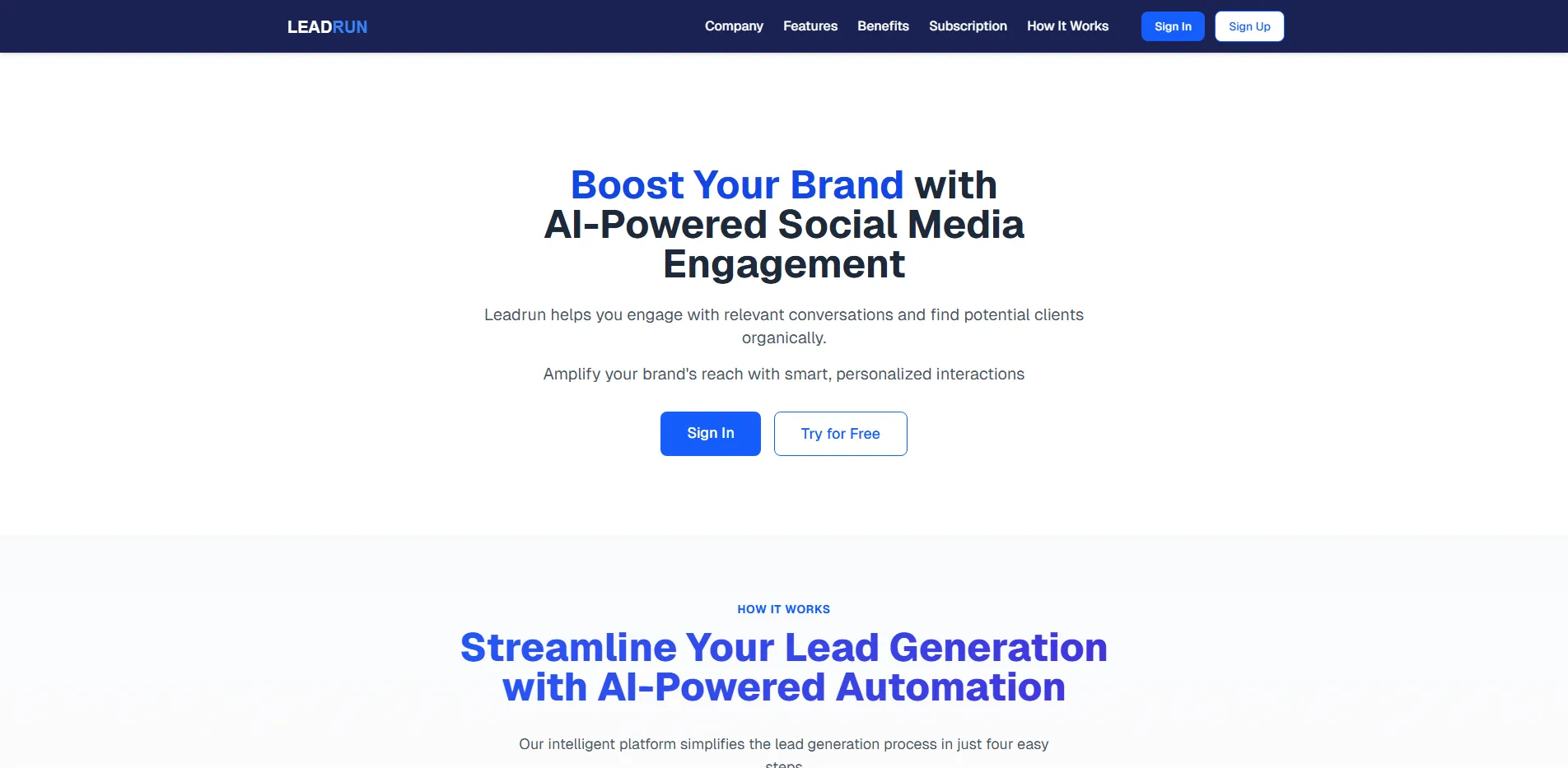 LeadRun - Generación de Leads y Compromiso del Cliente Impulsado por IA | Creati.ai