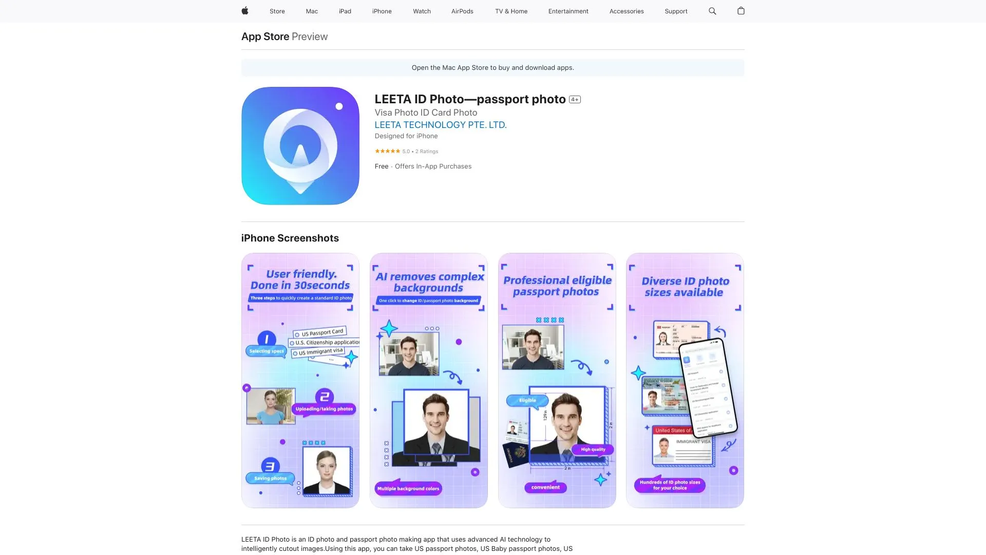 Leeta ID Photo & Passport Photo App - AI-Powered Photo Maker | Creati.ai