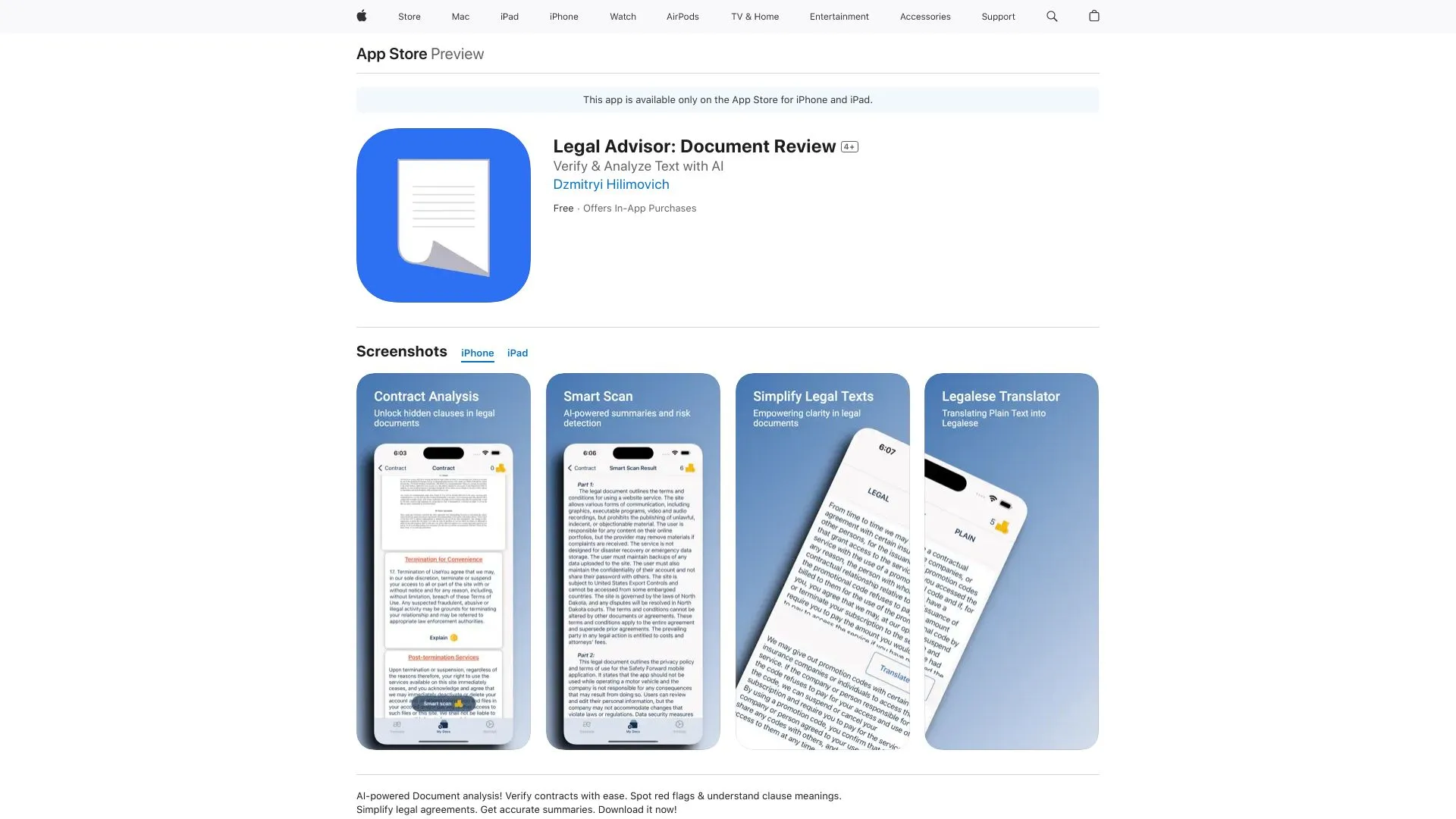 Legal Advisor: AI Document Review App | Creati.ai