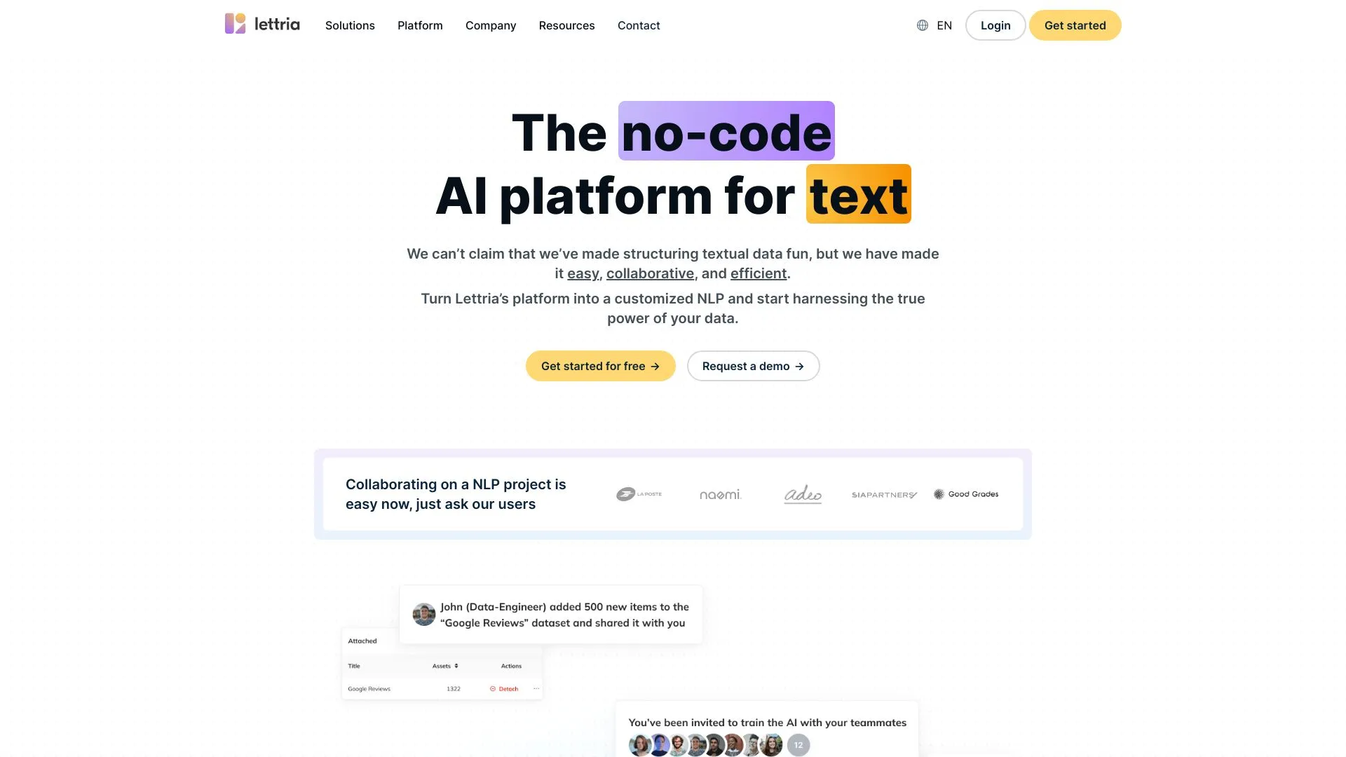 Lettria No-Code NLP Platform: Transform Text Data Easily | Creati.ai