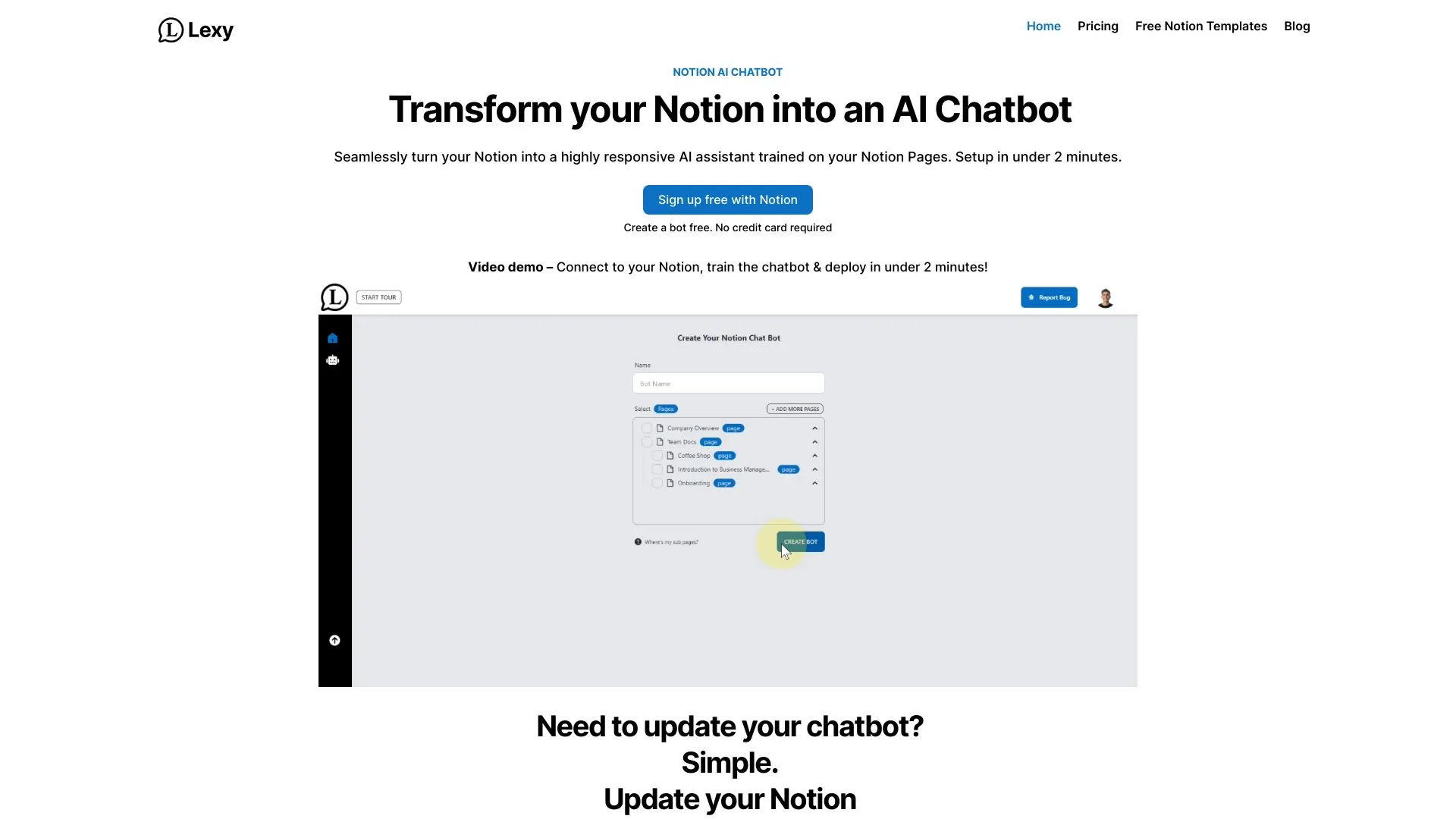 Lexy - Powerful AI Chatbot for Notion Integration | Creati.ai