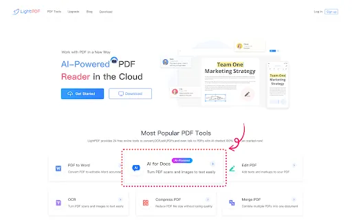 LightPDF: Herramienta de Chat y Resumen de IA para PDFs | Creati.ai