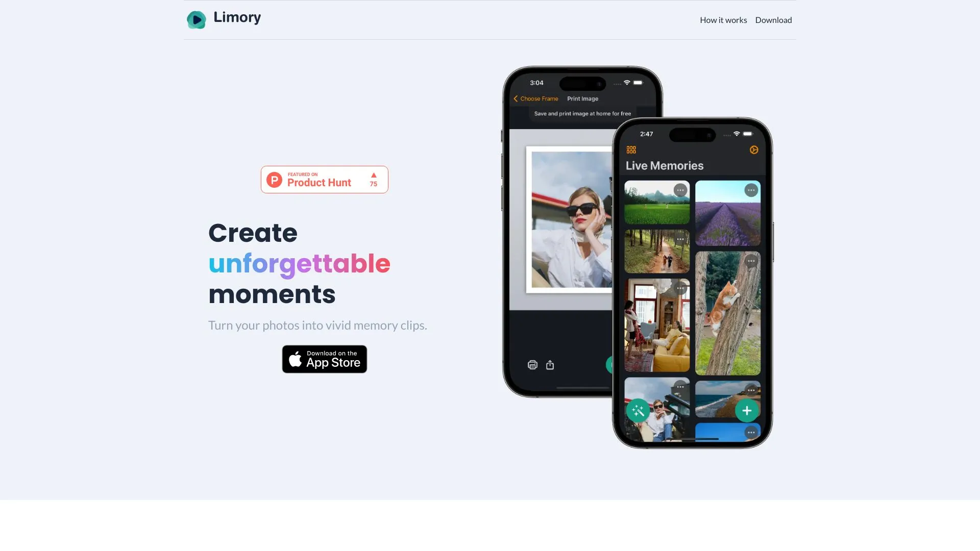 Limory - Transforma Fotos con AR en Videos Cautivadores | Creati.ai