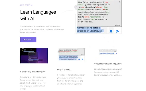Lingually: Aprende idiomas con IA™ - Extensión de Chrome | Creati.ai