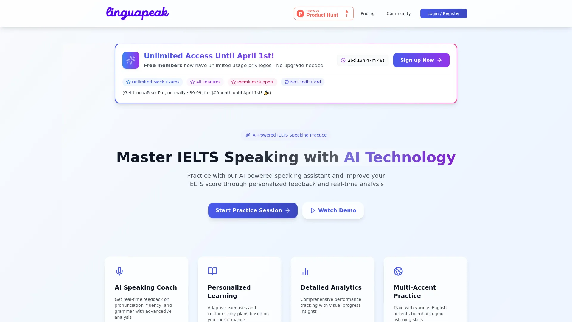 AI-Powered IELTS Speaking Practice – LinguaPeak | Creati.ai