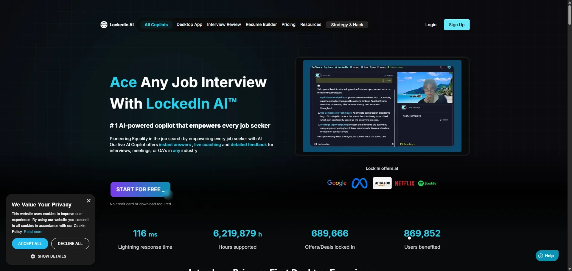 LockedIn AI | AI Interview Copilot | Creati.ai