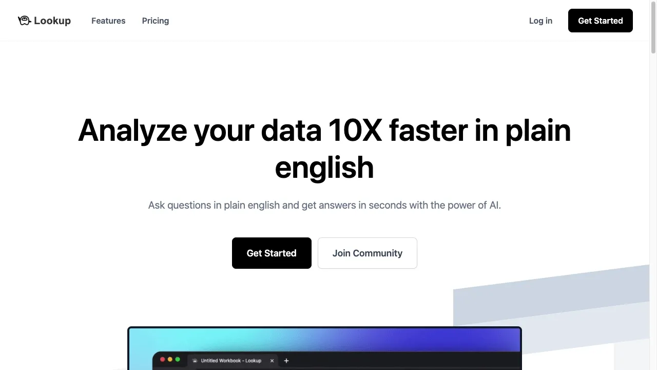 Lookup: Simplified AI-Powered Data Analysis | Creati.ai