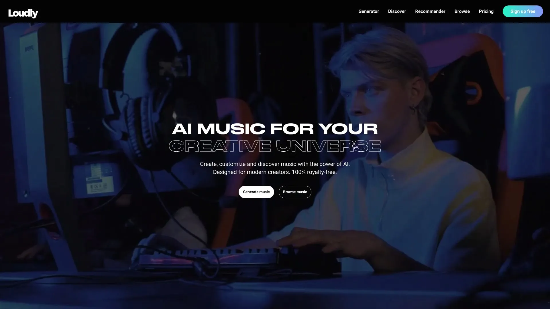 Loudly - AI-Powered Royalty-Free Music Creation Platform | Creati.ai
