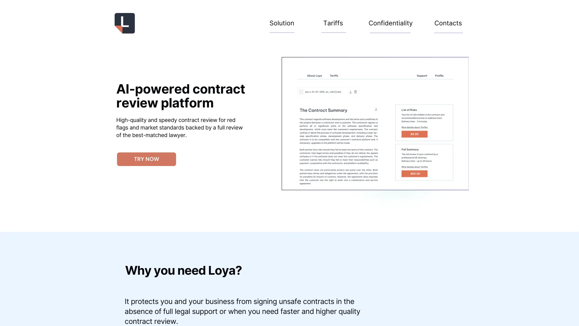 Loya Legal: AI-Powered Contract Review Solution | Creati.ai