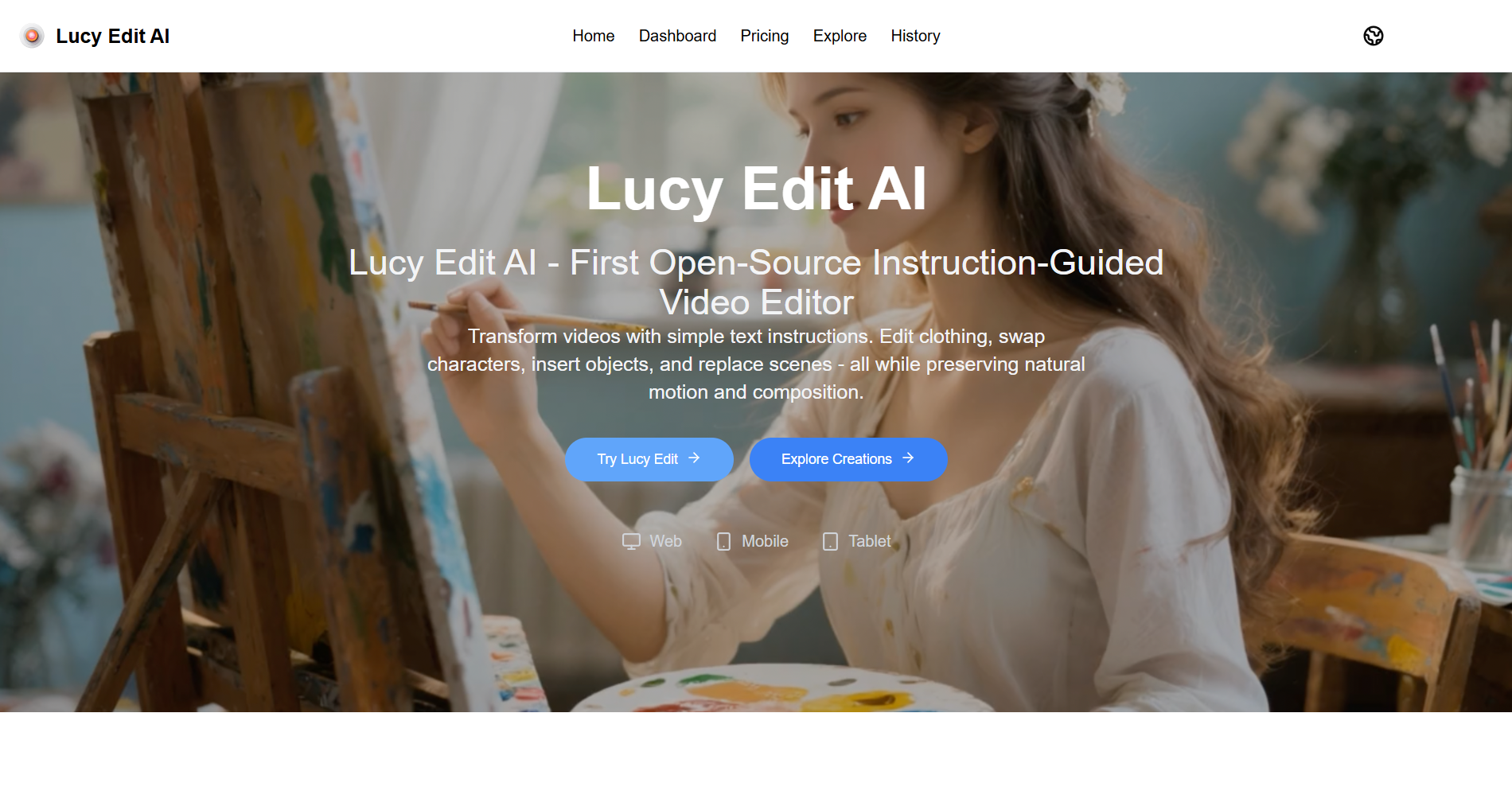 Lucy Edit AI - Open-Source Text-Guided Video Editor | Creati.ai
