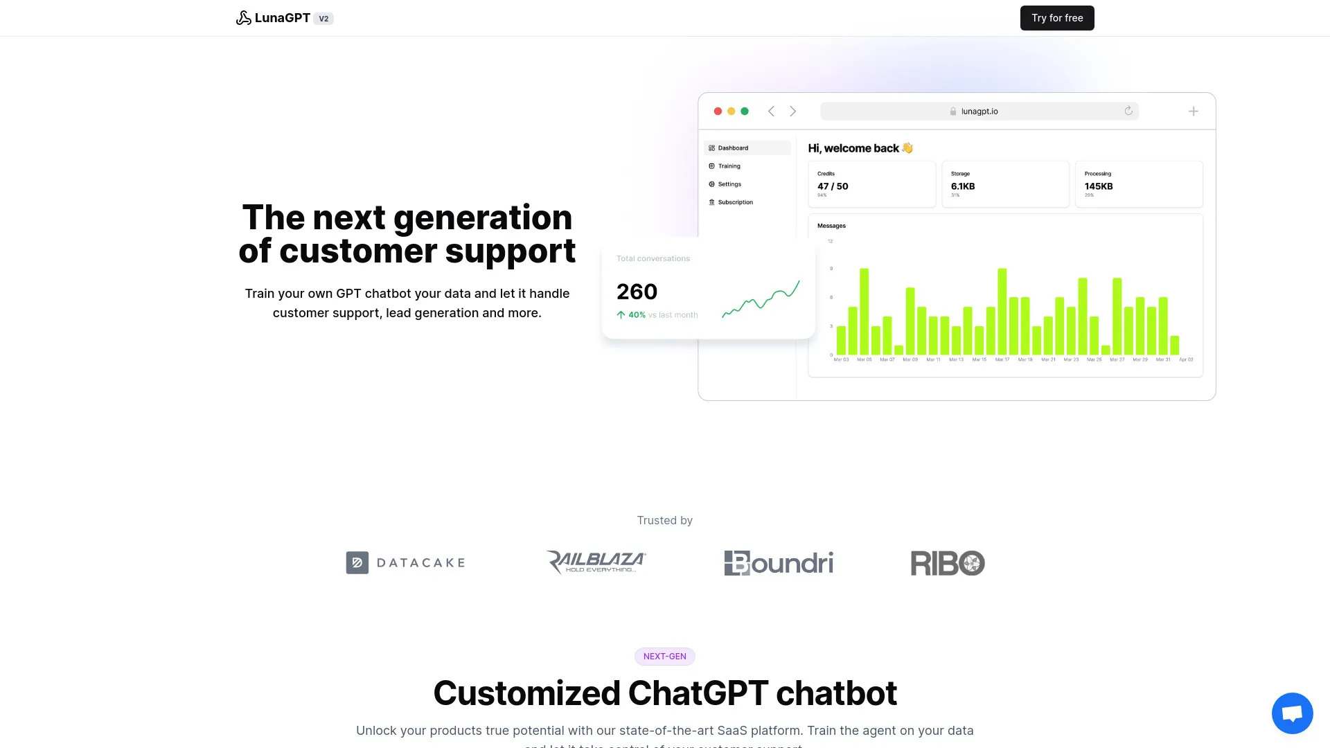 LunaGPT: AI-Powered Chatbot for Customer Support | Creati.ai