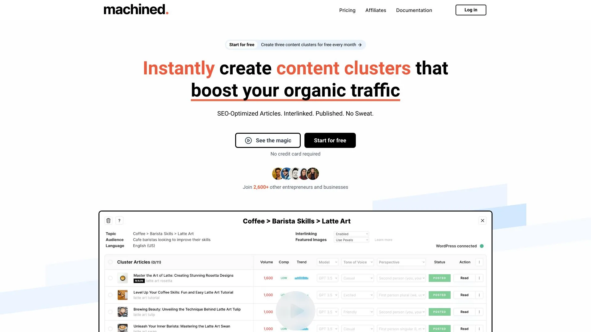 Machined - Automated SEO Content Clusters | Creati.ai