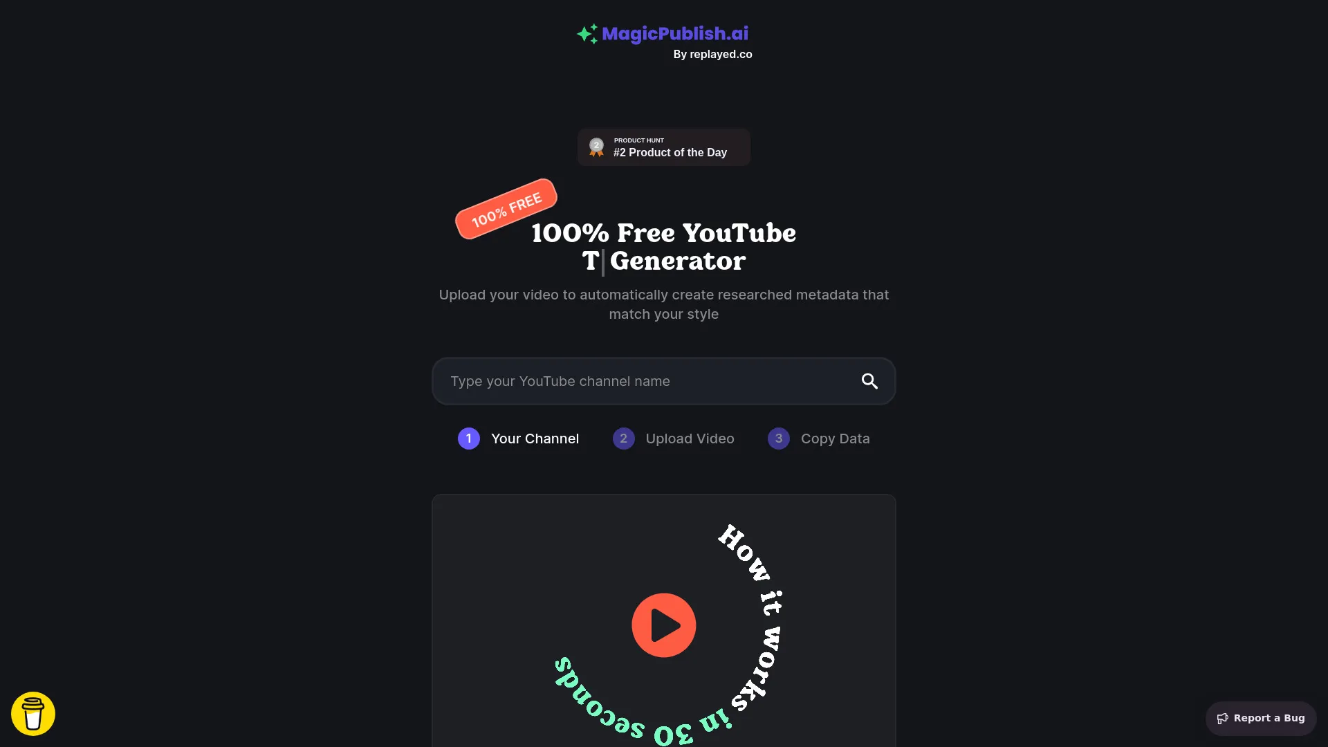MagicPublish.ai - Free AI Tool for YouTube Metadata | Creati.ai