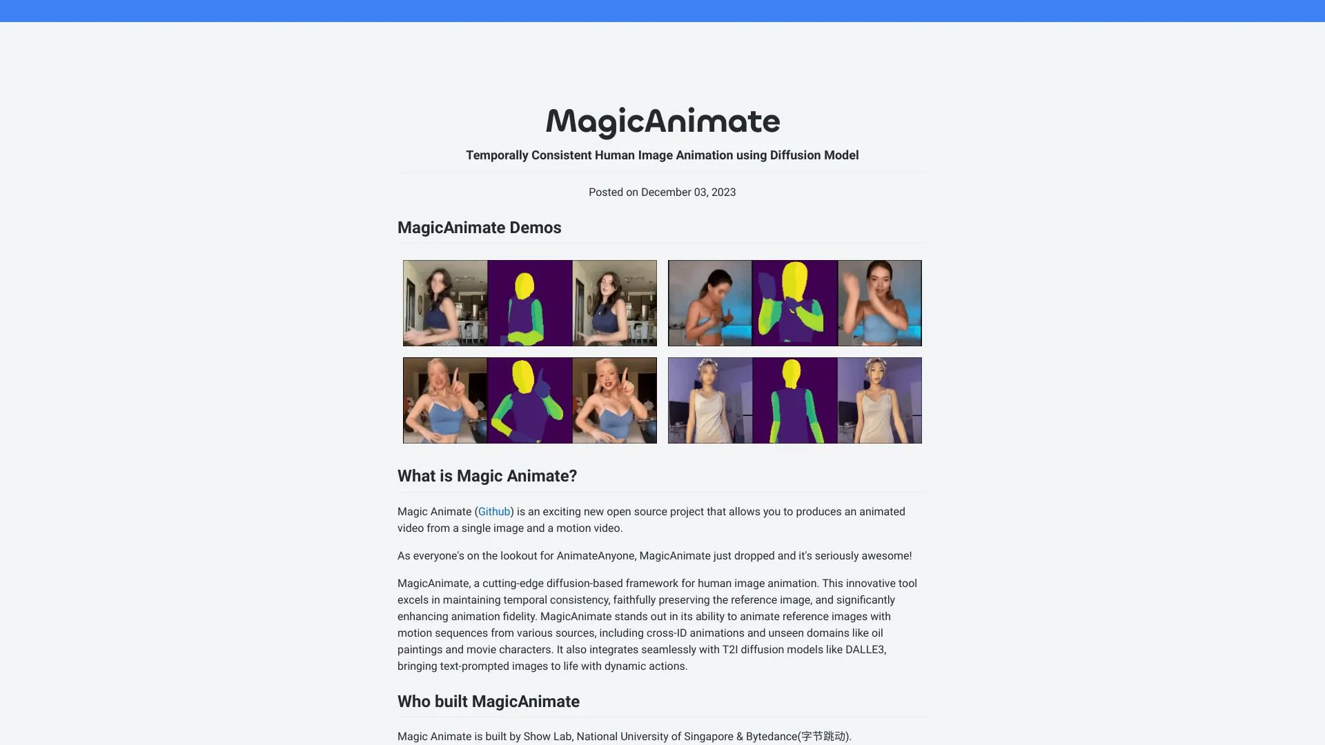 MagicAnimate: Transform Static Images to Animated Videos | Creati.ai