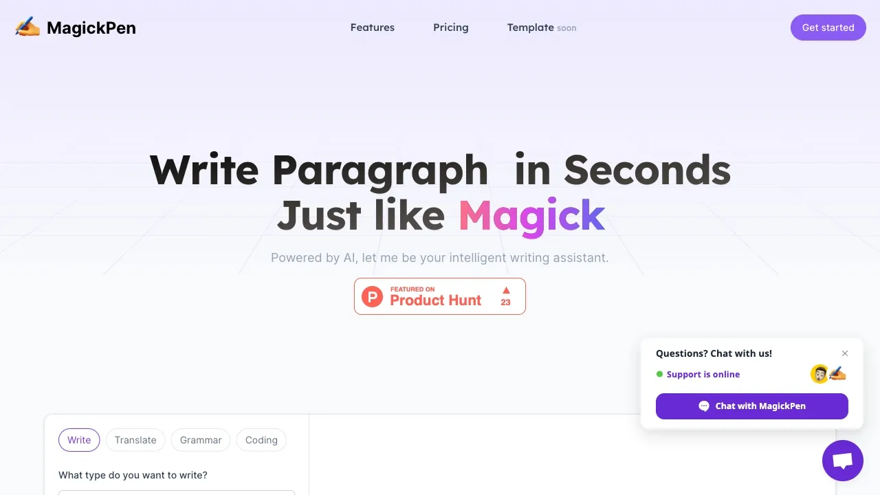 MagickPen: AI-Powered Writing Assistant for Effortless Content Creation | Creati.ai