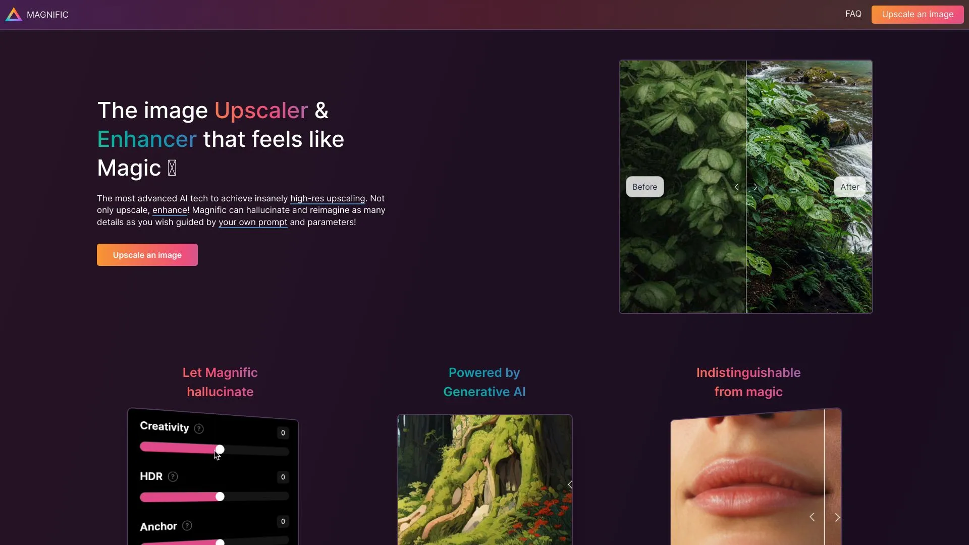 Magnific AI: 고급 이미지 업스케일링 및 향상 | Creati.ai