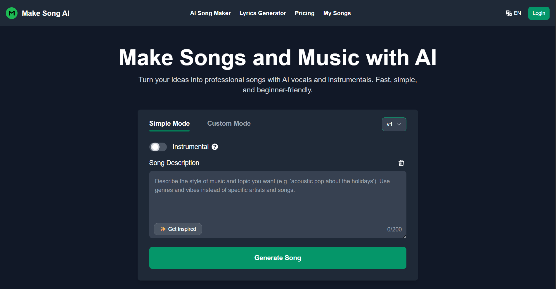 Make Song AI - Create Full Songs with AI Music Generator | Creati.ai