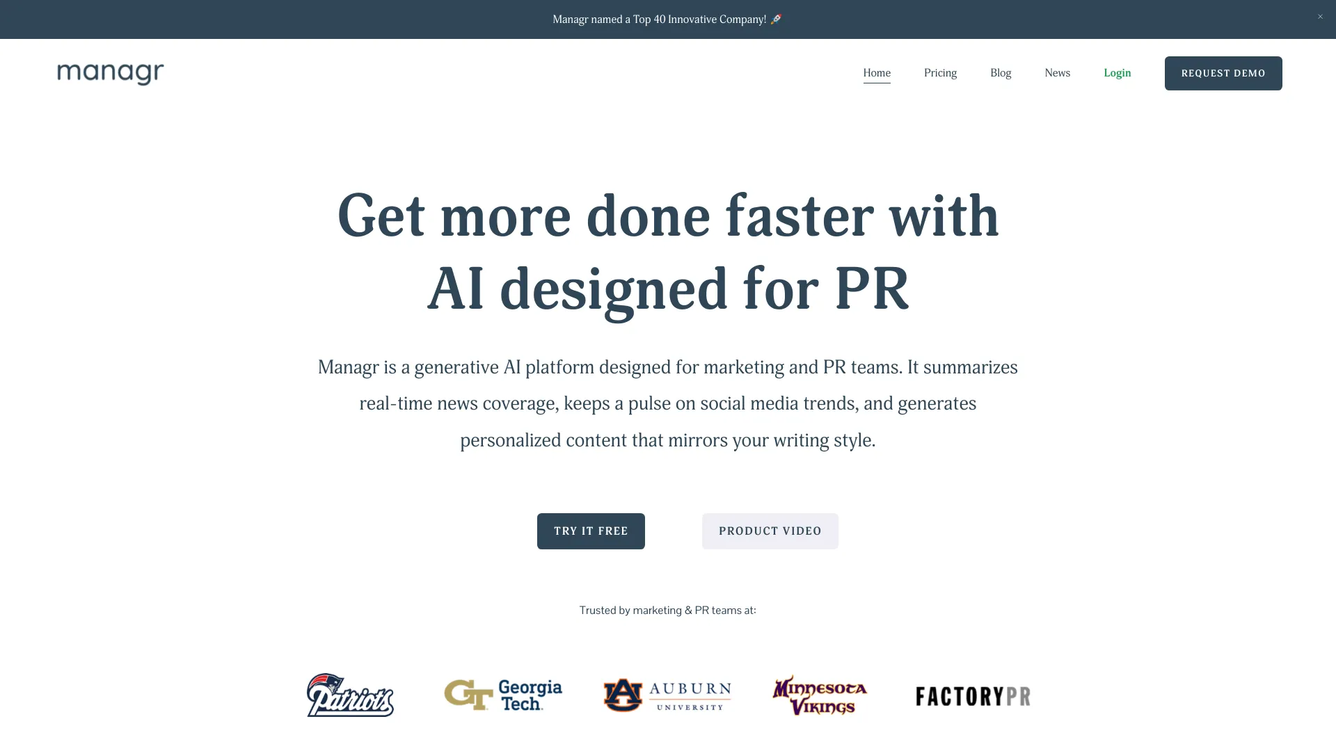 Managr - AI-Powered PR Assistant for Real-Time Insights | Creati.ai