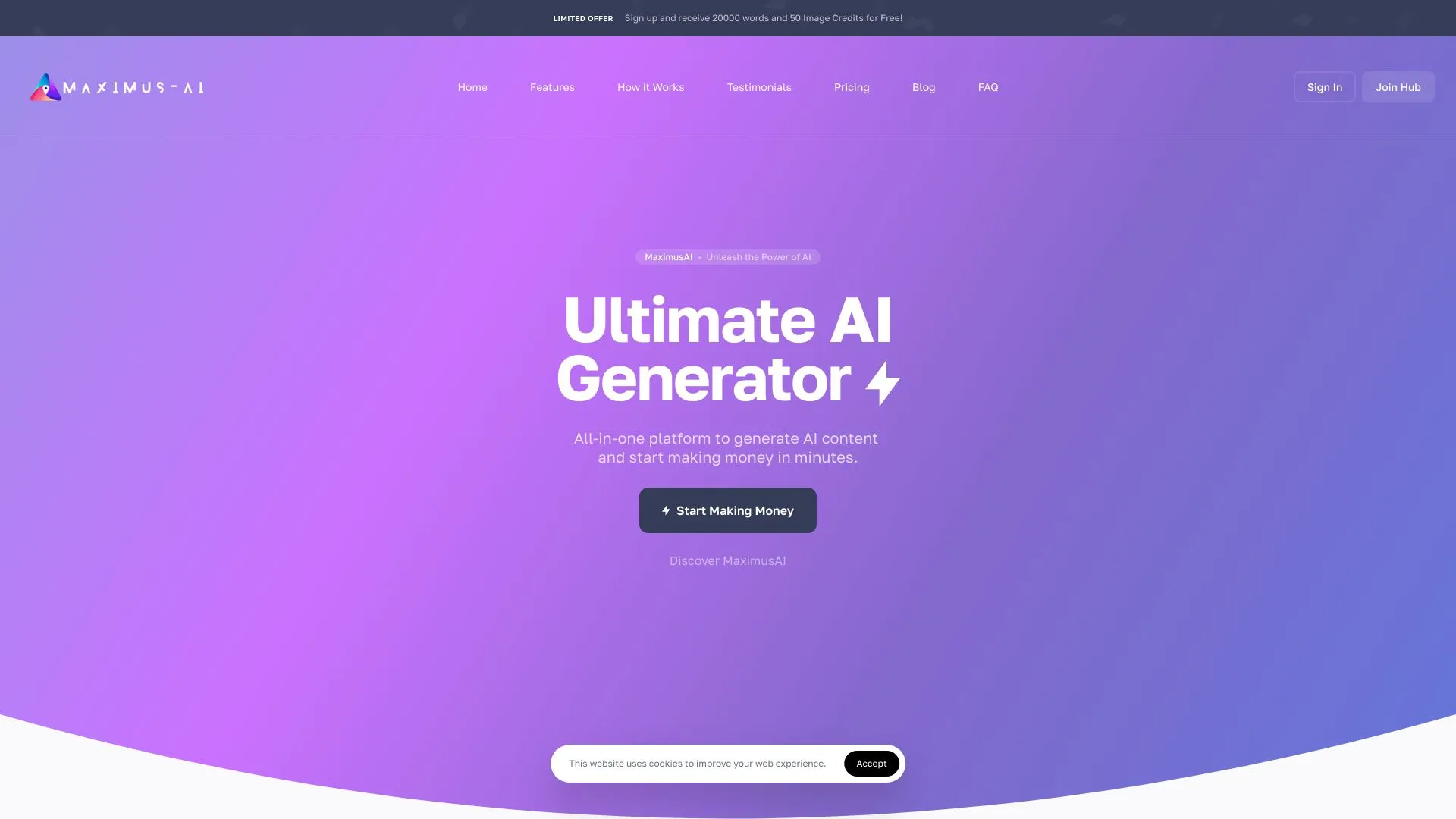 Maximus-AI: All-In-One AI Content Generator | Creati.ai