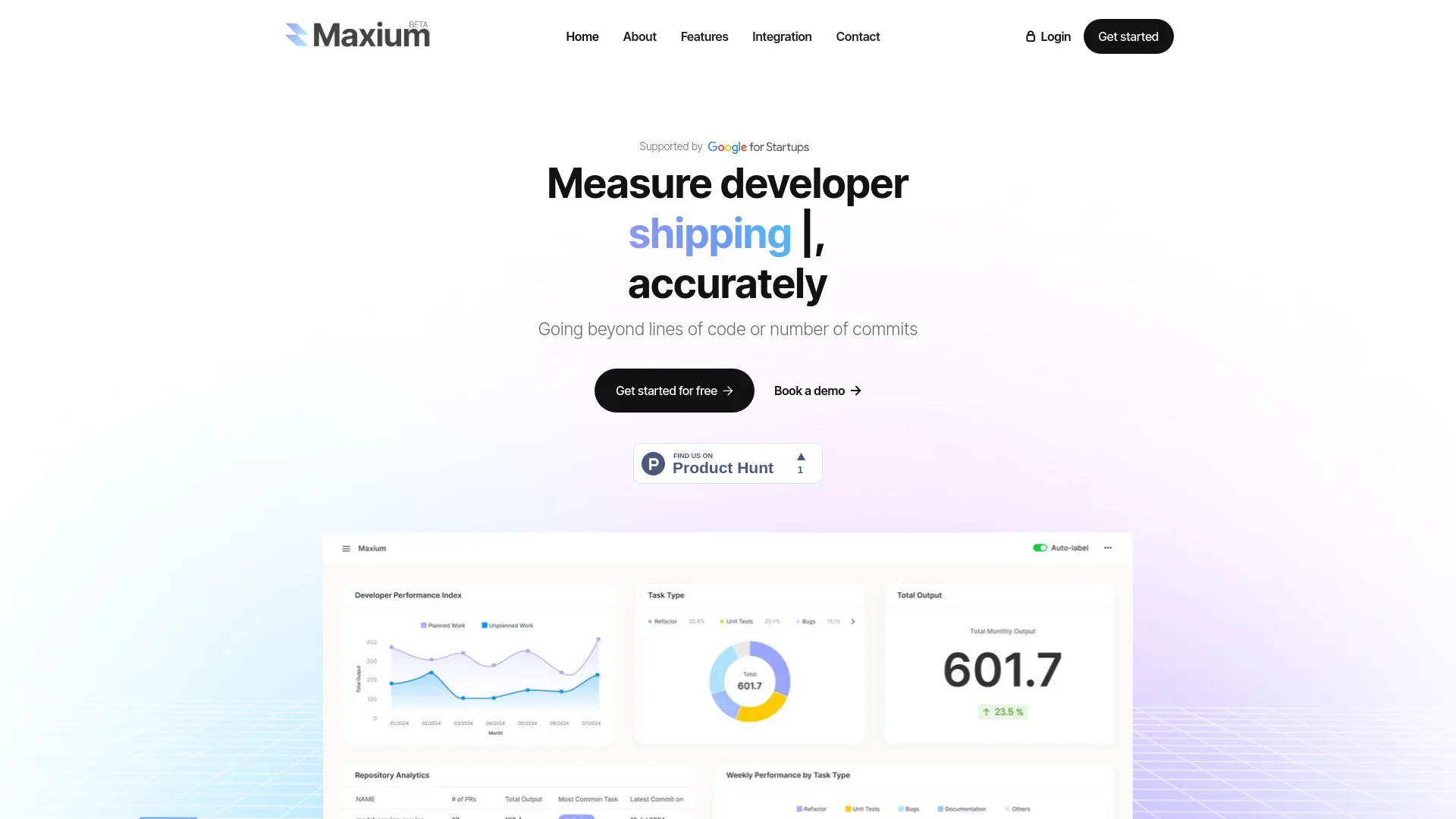 Maxium AI - Measure Developer Shipping Velocity | Creati.ai