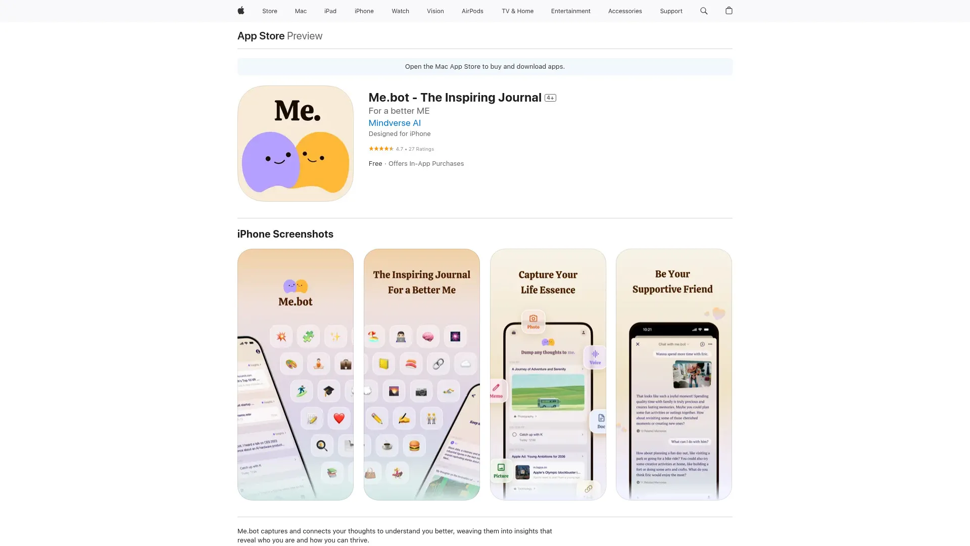 Me.bot - Tu Asistente Personal de Journaling de IA | Creati.ai