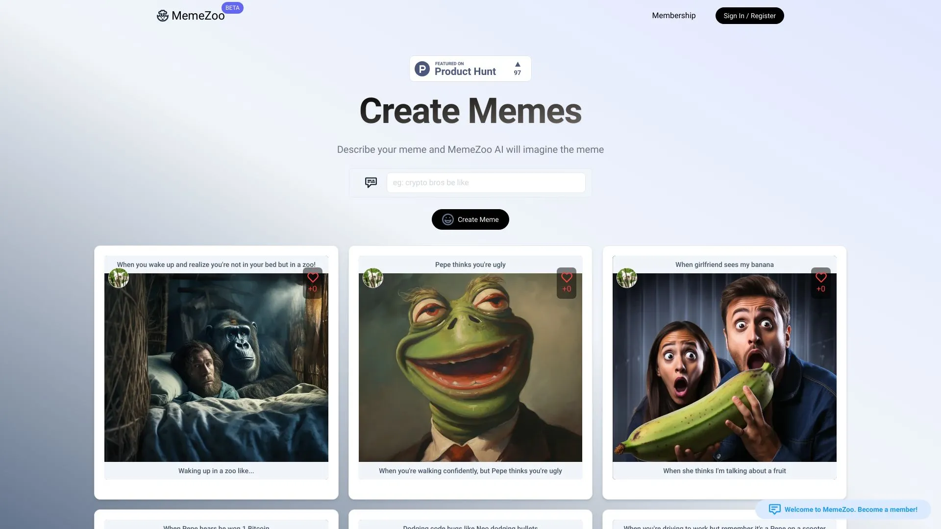 MemeZoo - Create and Monetize Memes Easily | Creati.ai