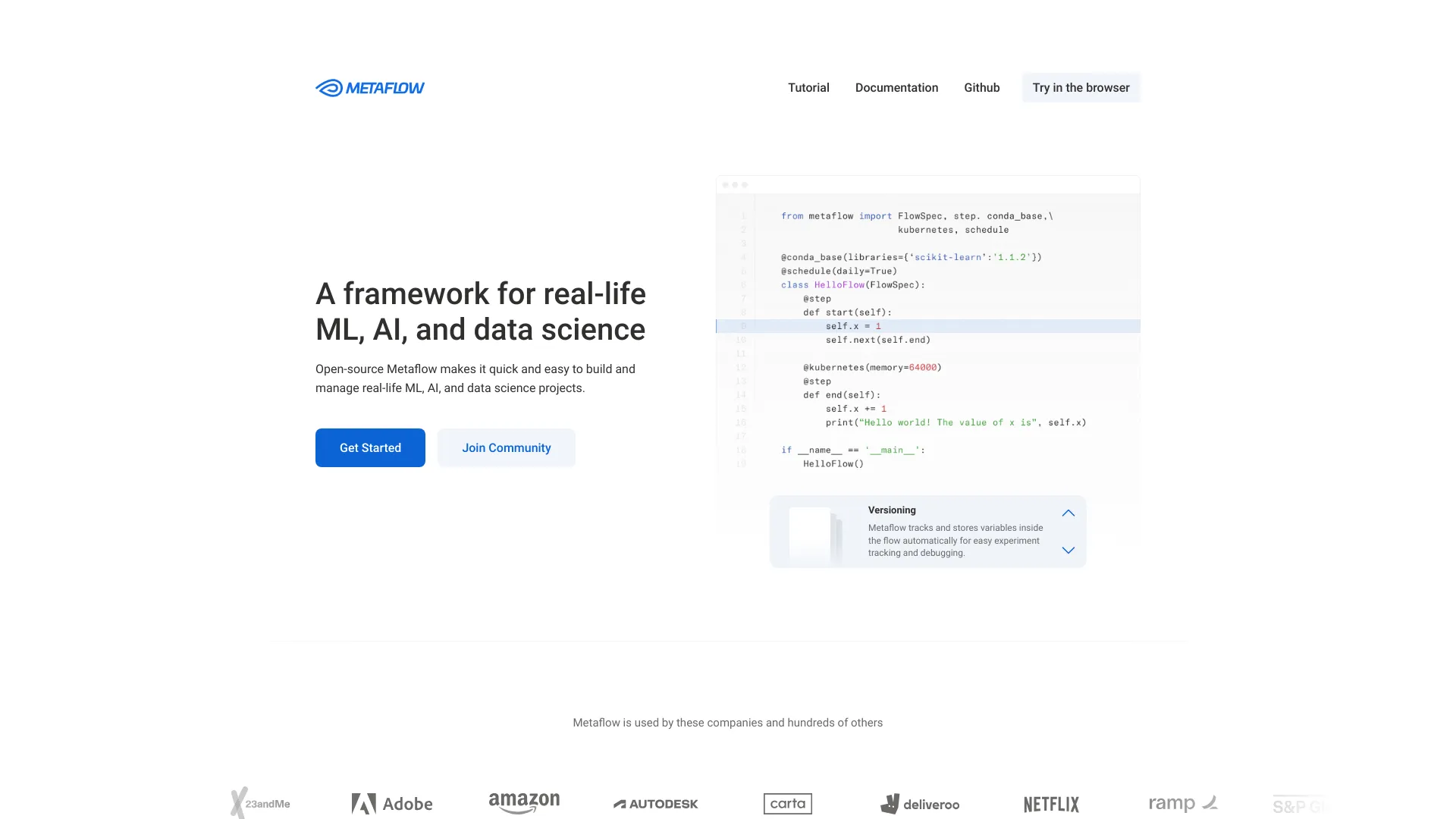 Metaflow - Streamline Your Data Science and ML Workflows | Creati.ai