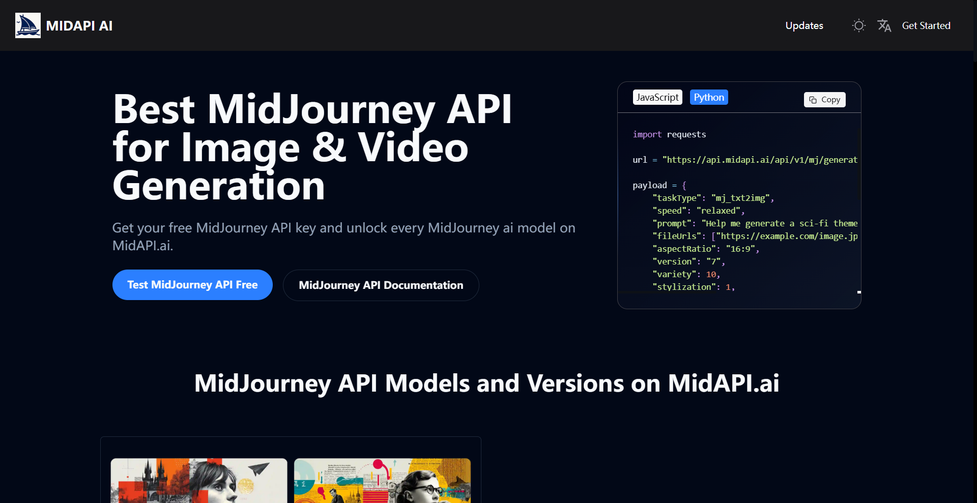 MidAPI.ai - Best MidJourney API for AI Image & Video Generation | Creati.ai
