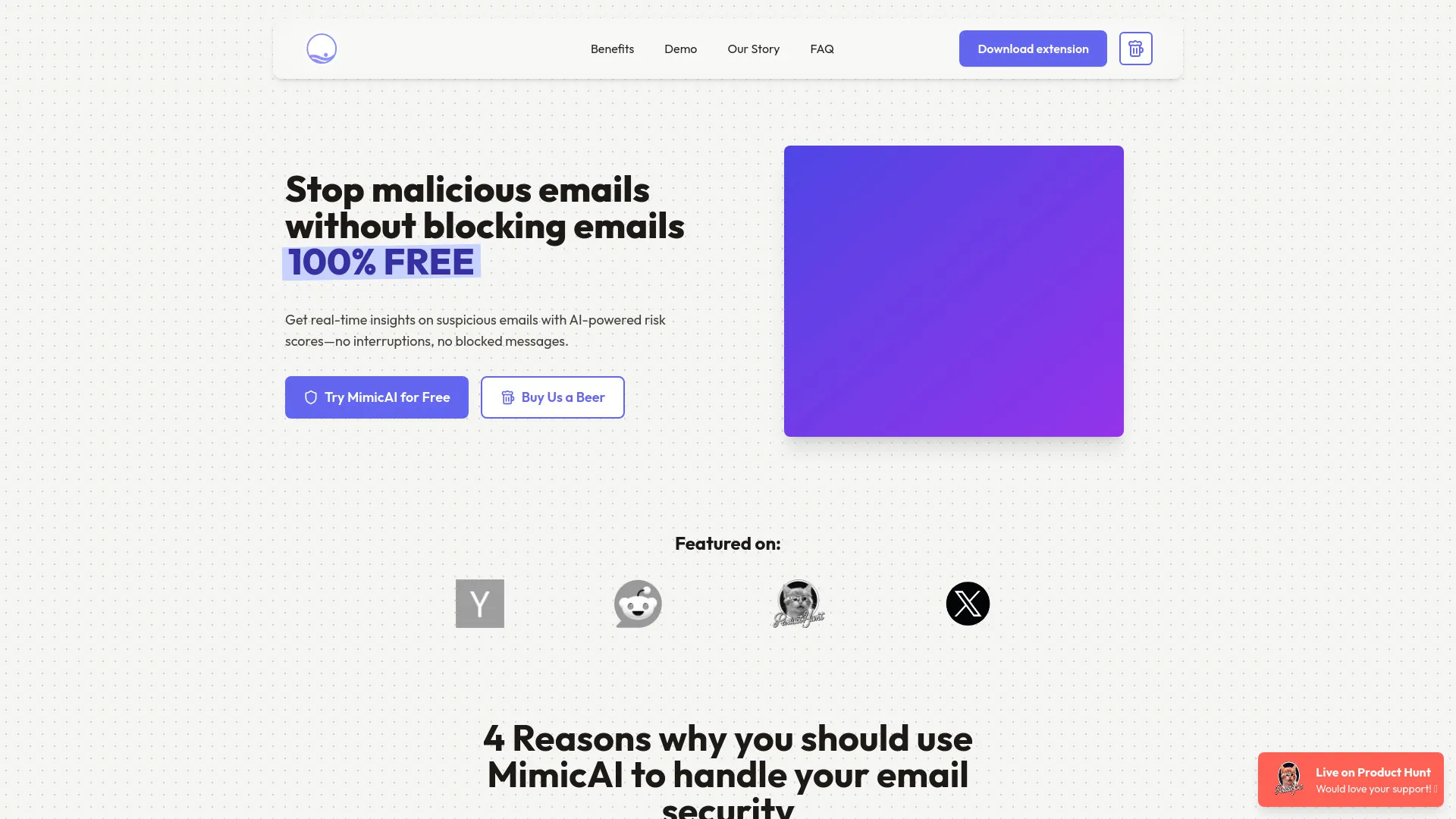 MimicAI: AI-powered Email Security Tool | Creati.ai