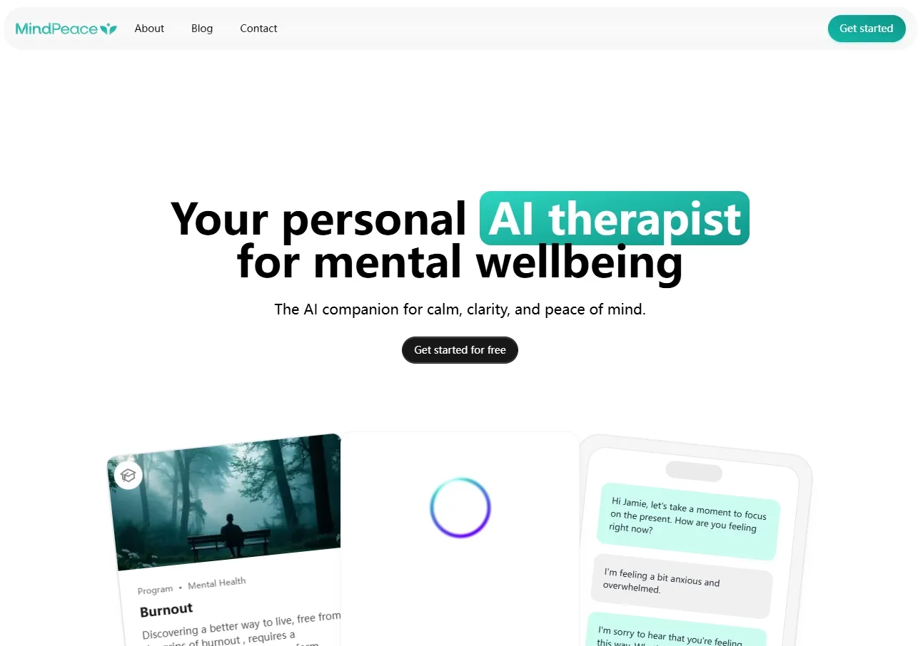 MindPeace AI - Your Mental Wellbeing Companion | Creati.ai