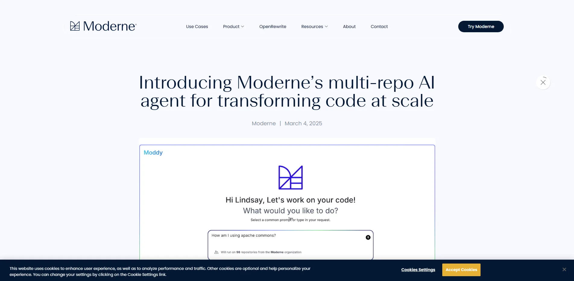 Moddy: Agente IA multi-repo para la transformación de código | Creati.ai
