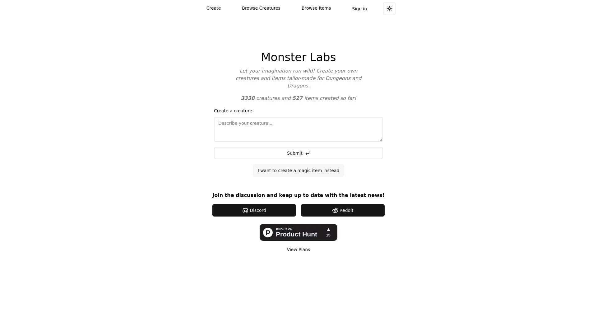 Monster Labs - Create Custom D&D Creatures and Items | Creati.ai