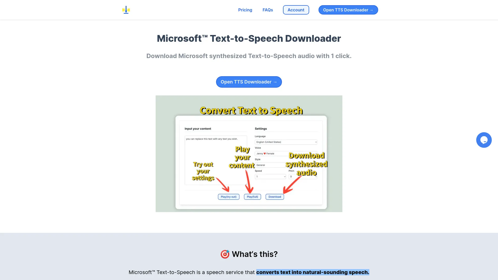 Microsoft TTS Downloader - Descargar audio Text-to-Speech | Creati.ai