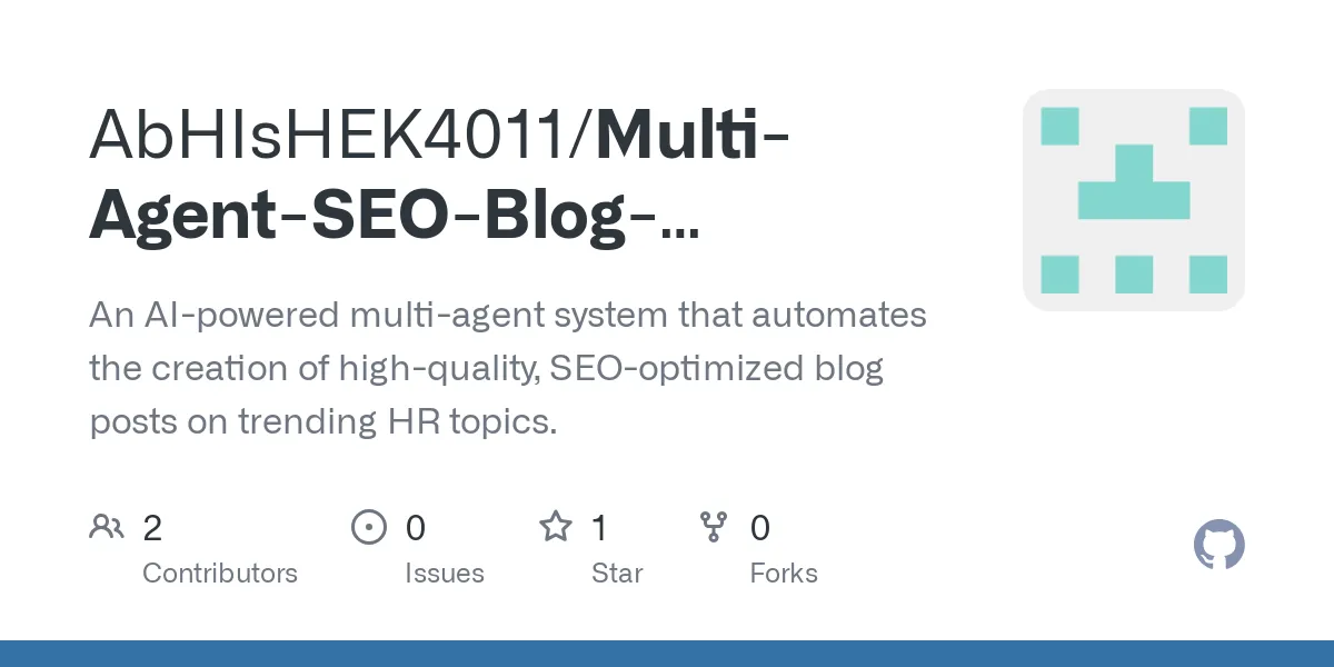Multi-Agent SEO Blog Generator – Herramienta automatizada de contenido por IA | Creati.ai