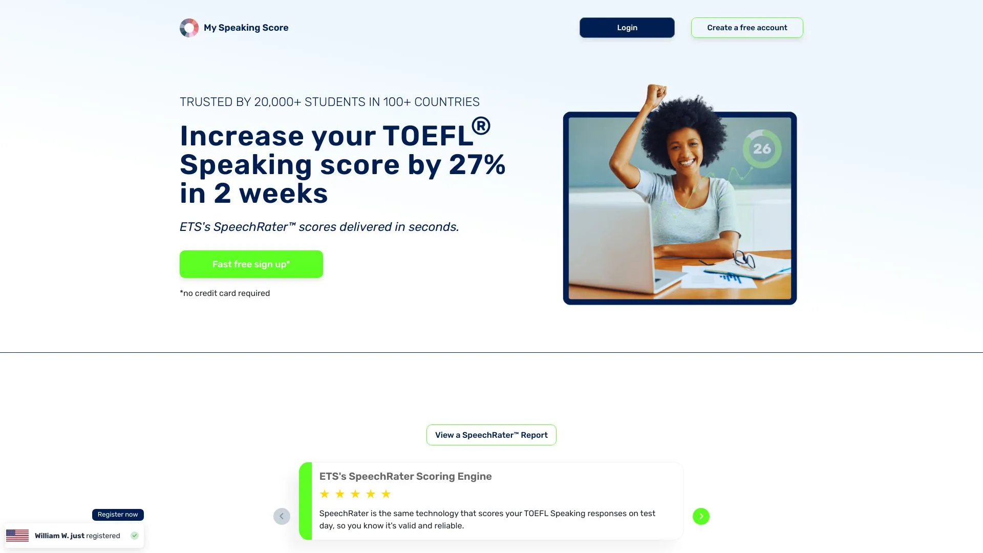 MySpeakingScore: Práctica y Retroalimentación para el TOEFL Speaking | Creati.ai