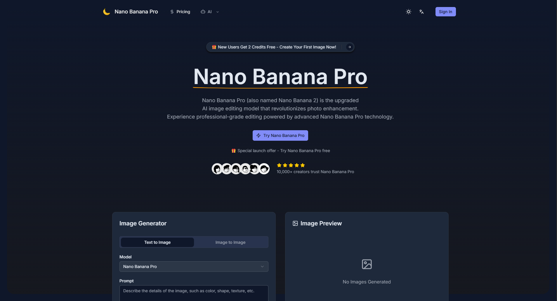 Nano Banana Pro: Продвинутый API генерации изображений ИИ 2K/4K от Kie.ai | Creati.ai
