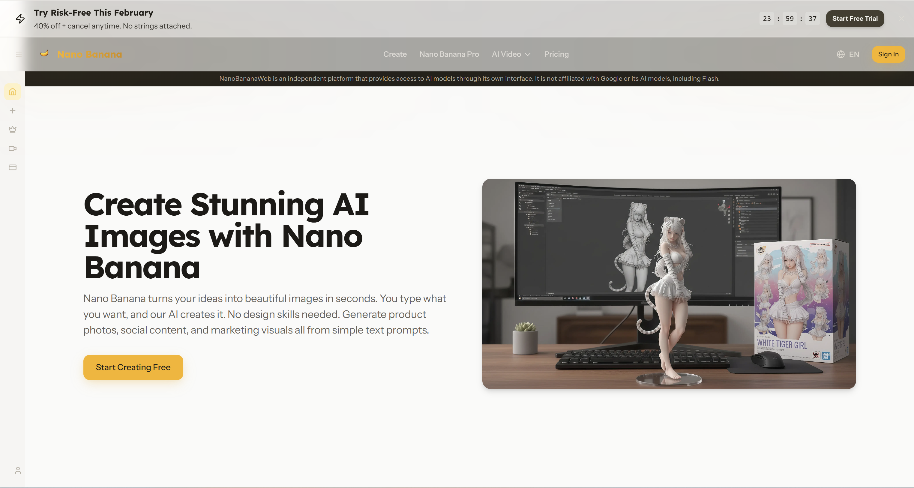 Nano Banana AI Image Generator - Create Stunning Visuals | Creati.ai