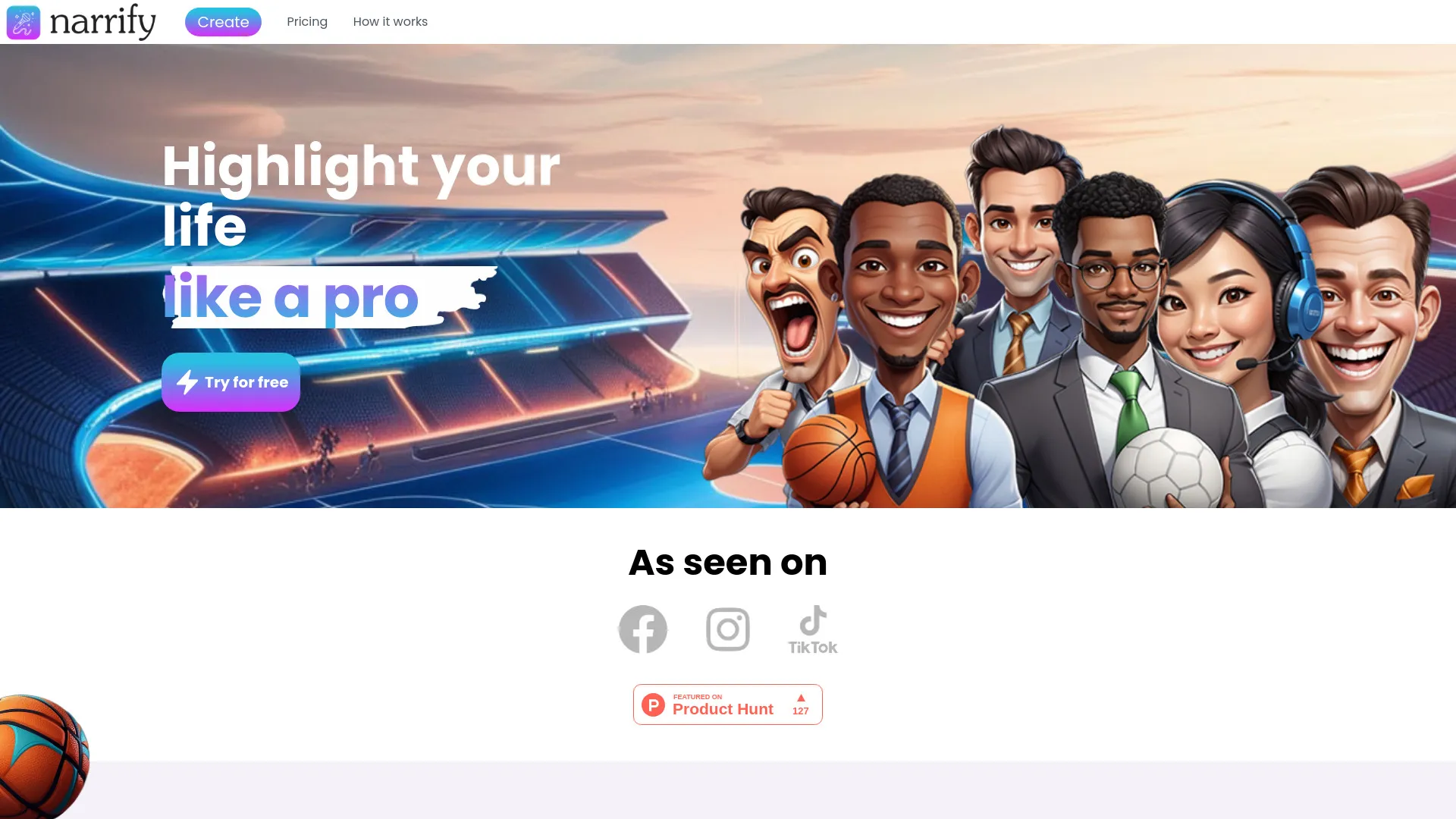 Mejora tus videos con comentarios deportivos de IA | Narrify | Creati.ai