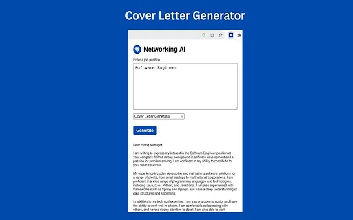 Networking AI - Générateur Efficace de Lettres de Motivation | Creati.ai