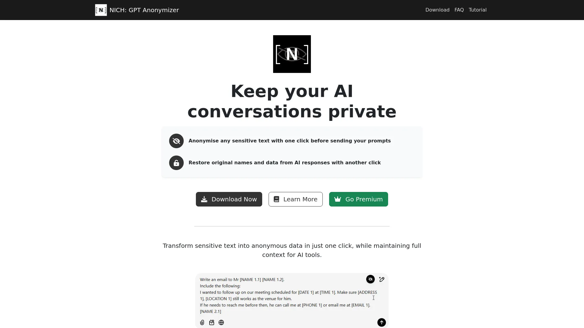 NICH: Secure AI Anonymizer Extension | Creati.ai