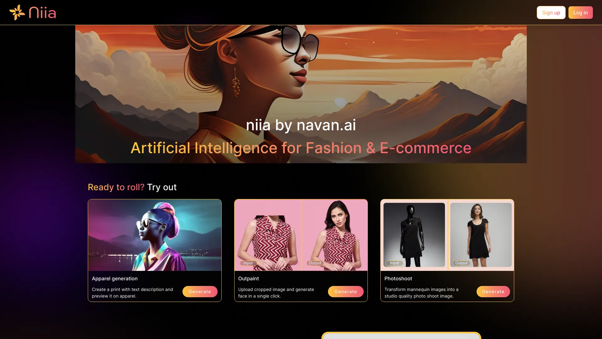 Niia.ai: AI-Driven Photoshoots & Apparel Design | Creati.ai