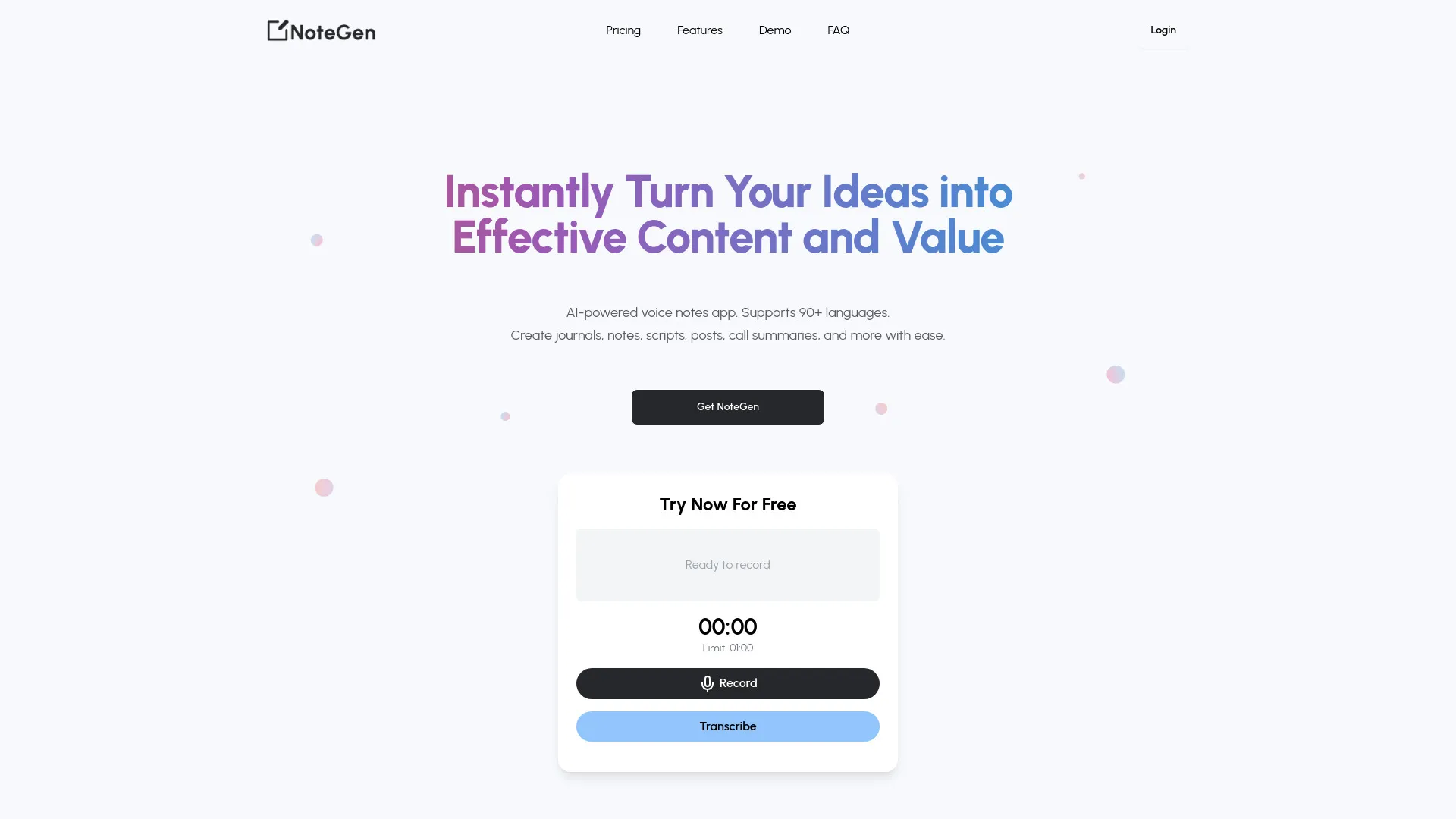 NoteGen: AI-Powered Voice Notes App | Creati.ai