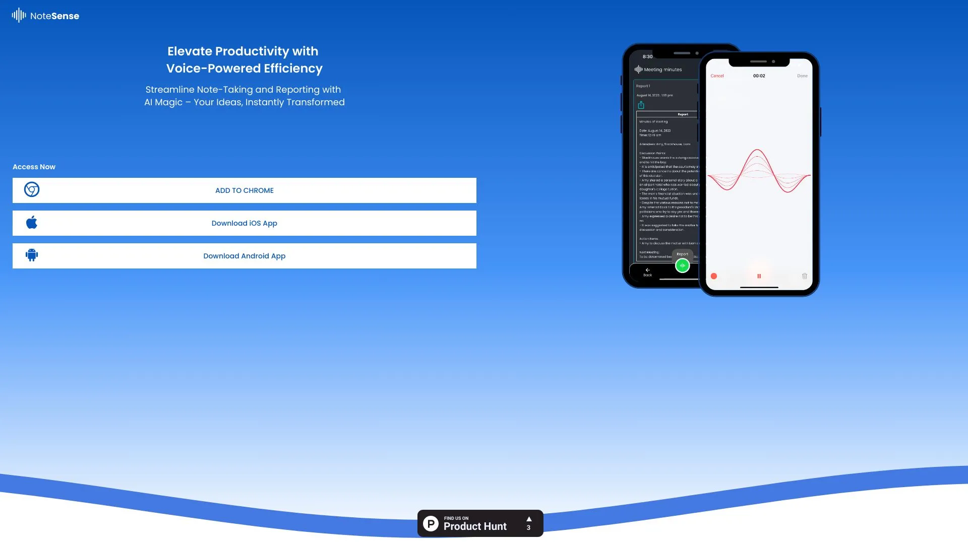 NoteSense: AI-Powered Voice-To-Text Note-Taking Tool | Creati.ai