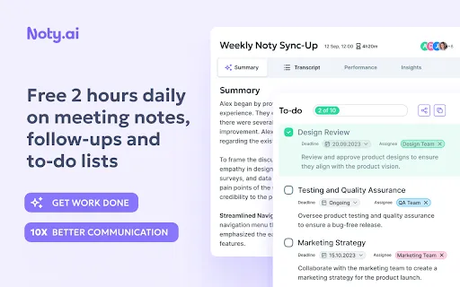 Noty AI - Your Workplace Assistant for Productivity | Creati.ai