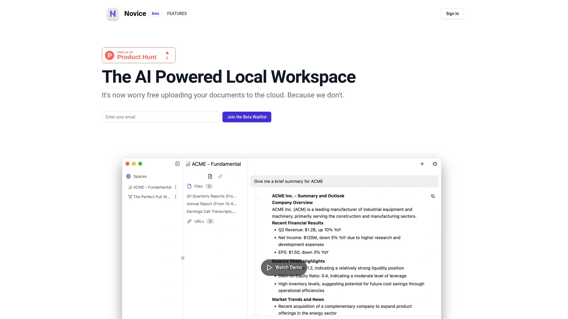 Novice - Your Local AI Assistant for Secure Text Processing | Creati.ai
