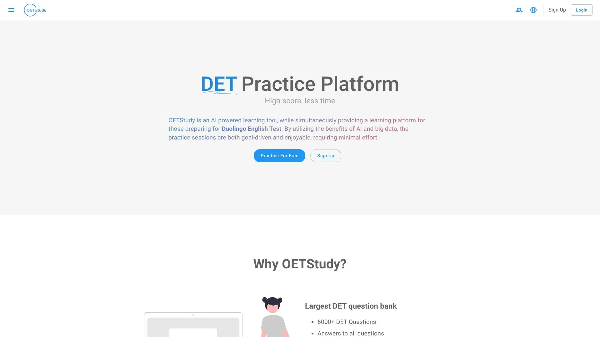 OETStudy - AI-powered Duolingo English Test Prep | Creati.ai