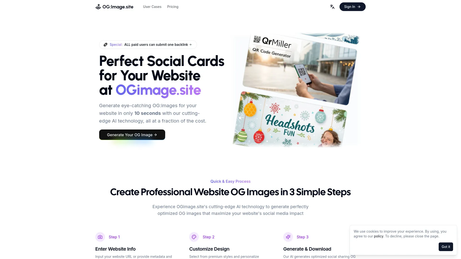 OGimage.site: Crea Imágenes OG Profesionales en Segundos | Creati.ai